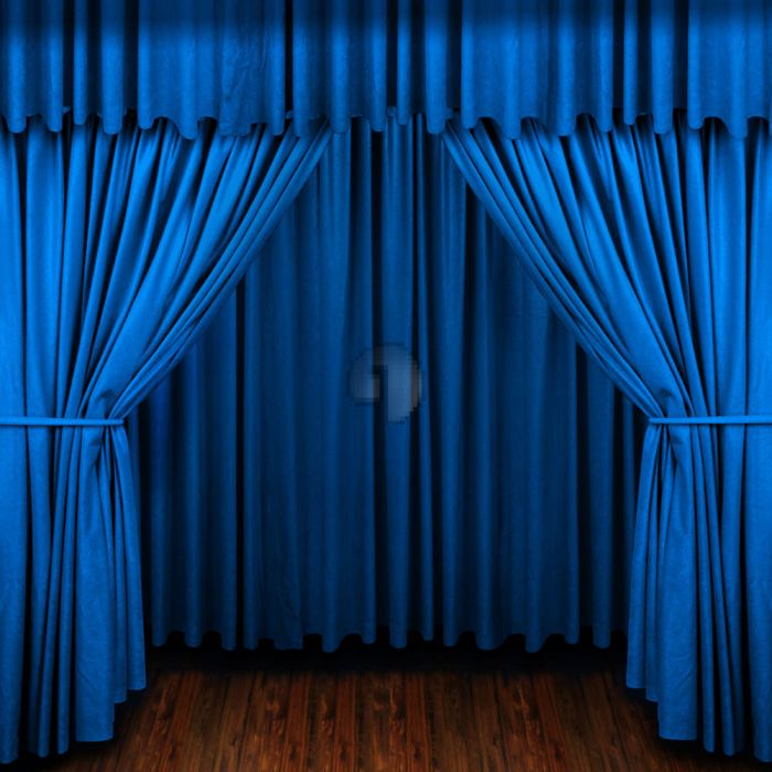 Blue stage curtain Computer Printed Photography Backdrop, DT-XU-0210 ...
