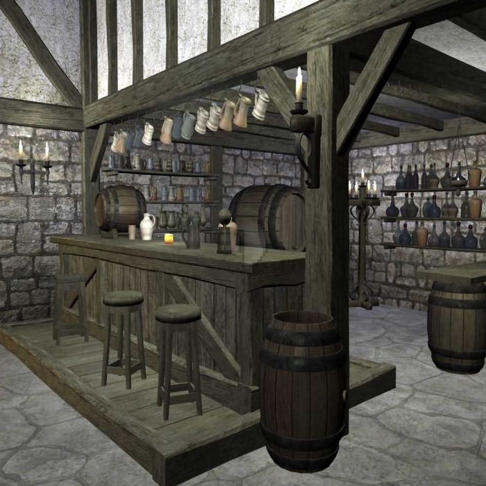 Vintage Tavern Table Chair Light Wine Computer Printed Photography ...