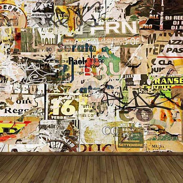Doodle Painted Wall Computer Printed Photography Backdrop, HY-CM-3362 ...